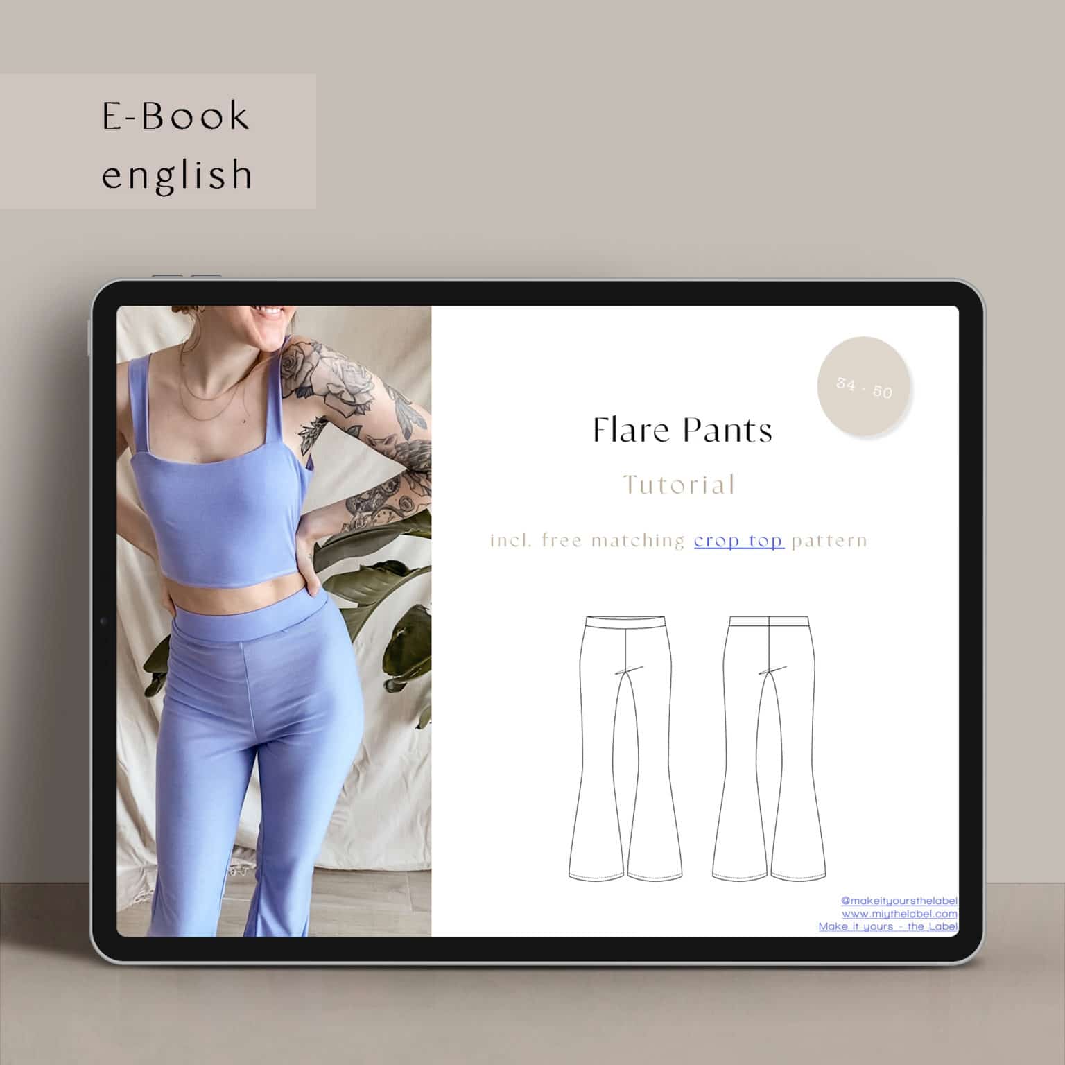 Bell Bottom Jersey Pants Pattern - english • Make it Yours