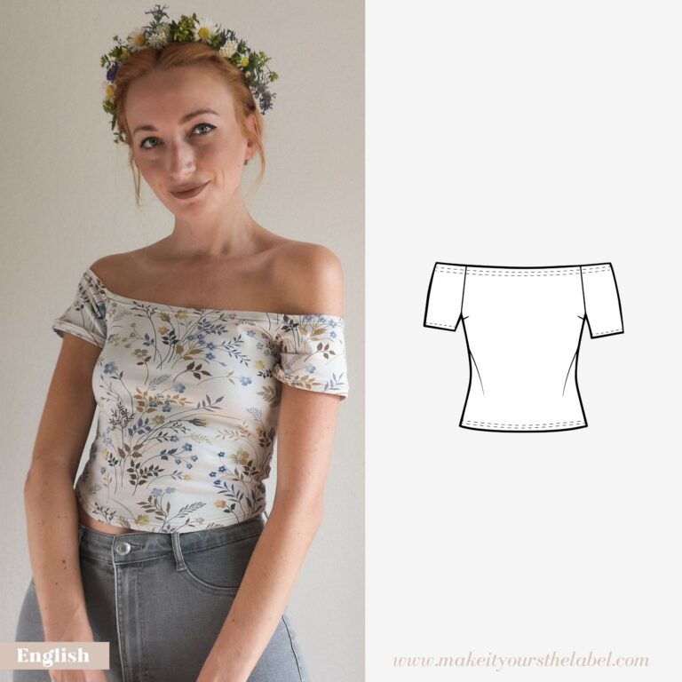 Off-Shoulder Crop Top Sewing Pattern • Make it Yours