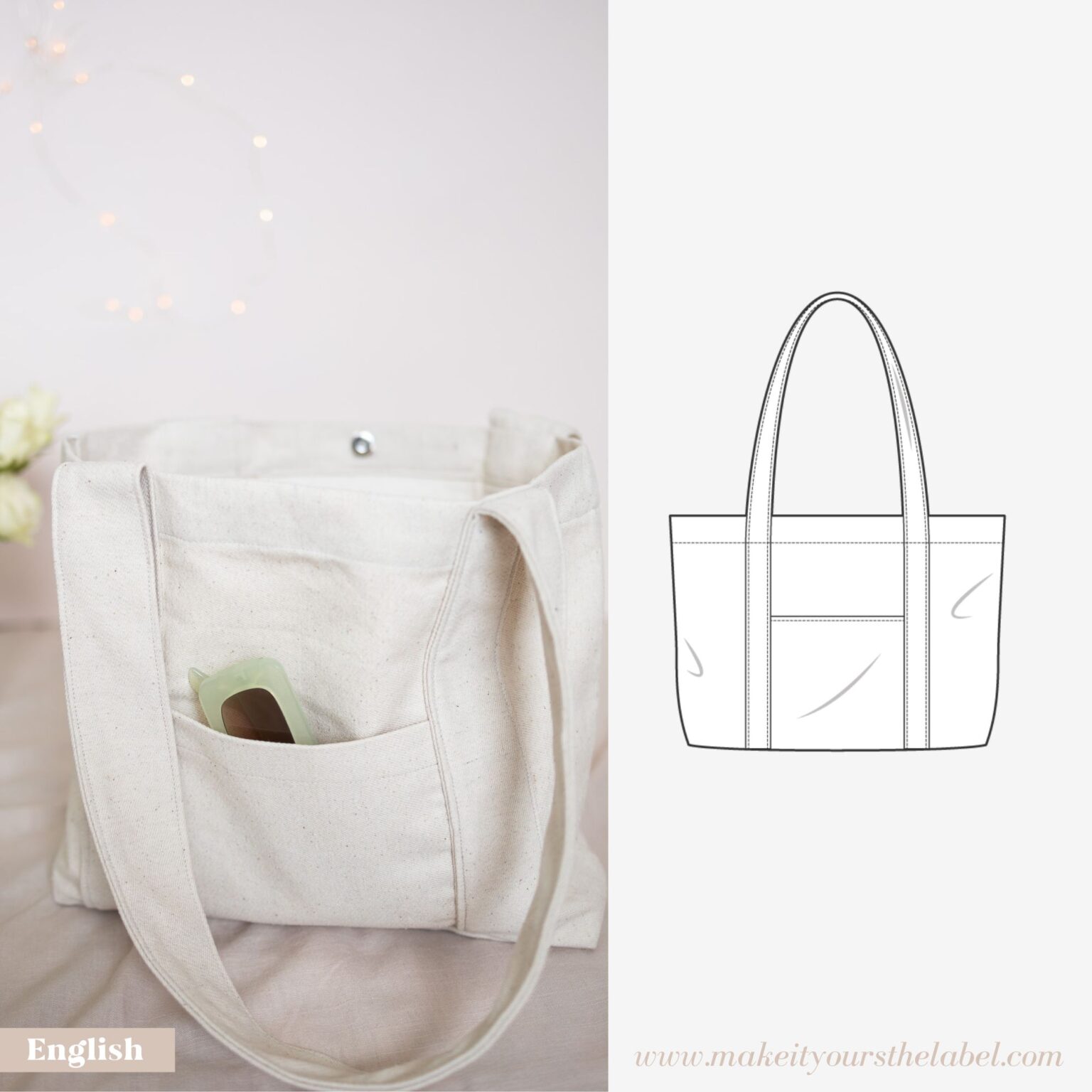 Tote Bag Sewing Pattern • Make it Yours